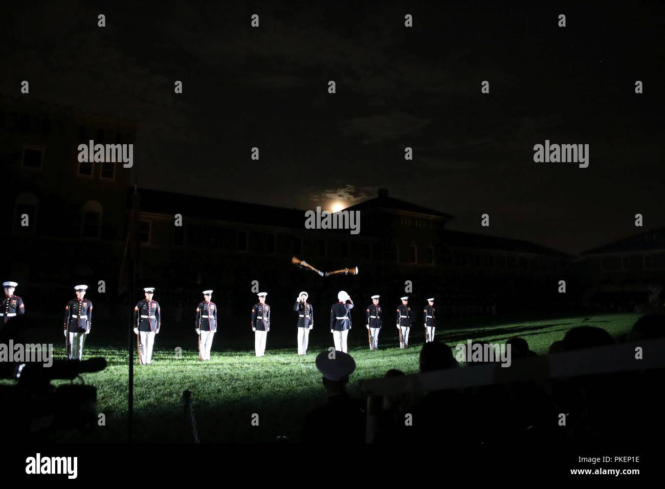 Marines with the U.S. Marine Corps Silent Drill Platoon conduct ...