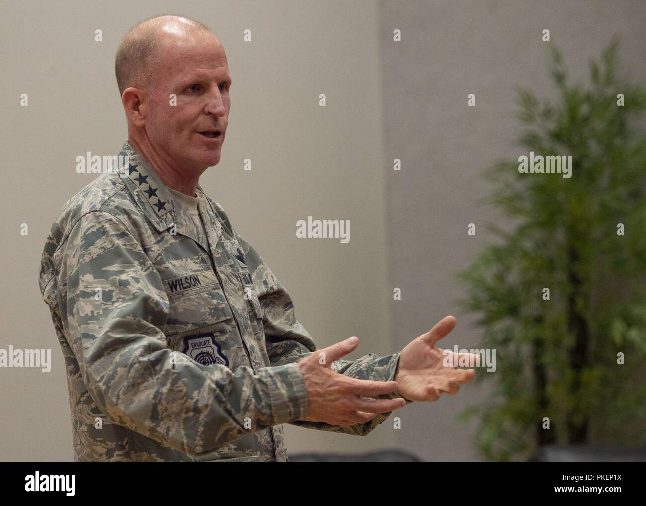 Air Force Vice Chief of Staff Gen. Stephen W. Wilson talks to squadron ...