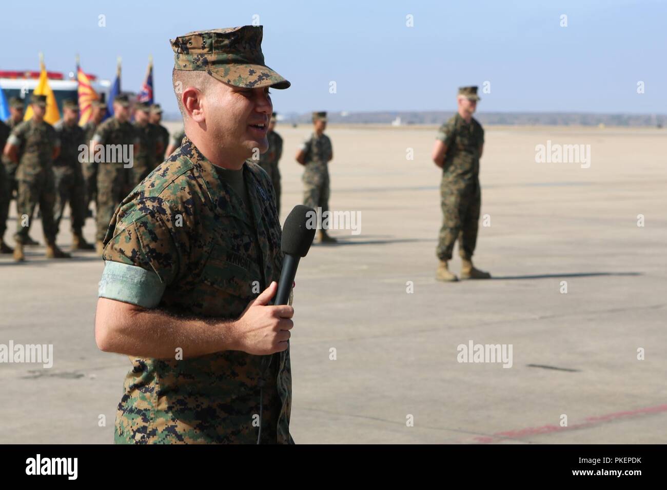 U.S. Marine Corps Gunnery Sgt. Roy L. Wright III gives thanks to ...