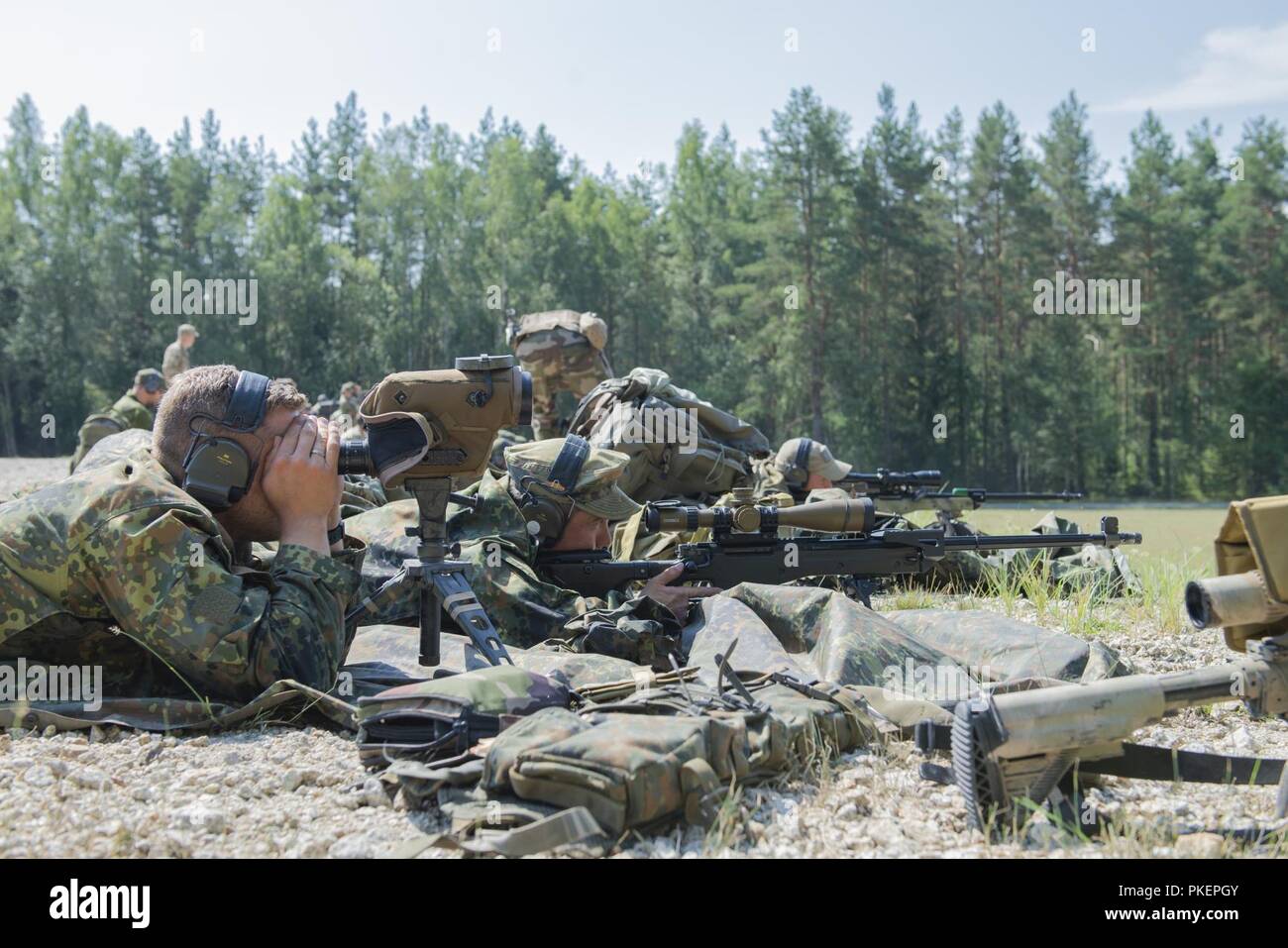 A German Sniper team participants in the Europe Best Sniper Team ...