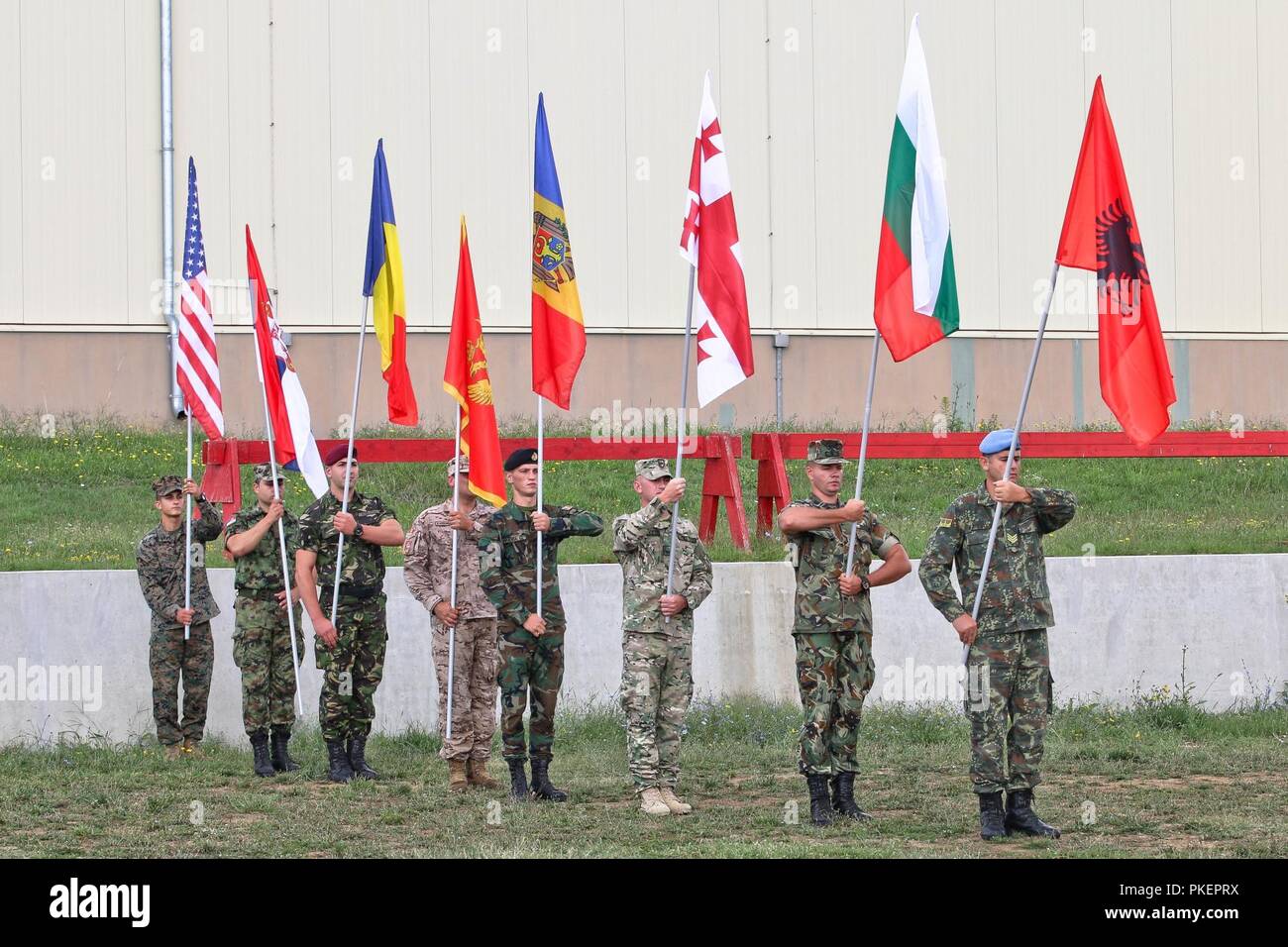 Members of the armed forces from eight NATO Ally and partner nations ...