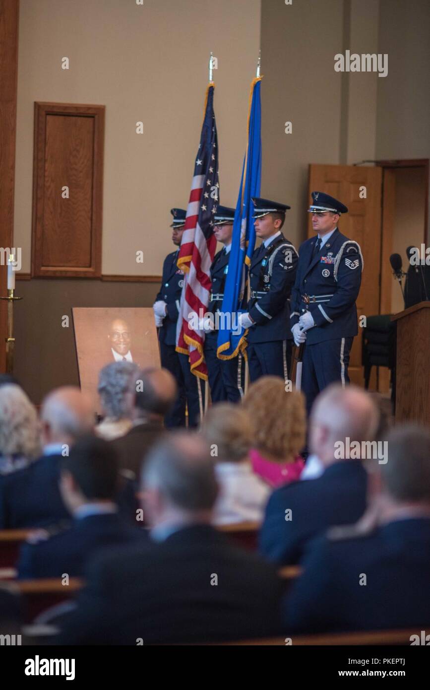 McConnell's Honor Guard stand in formation during Maj. George Mills ...