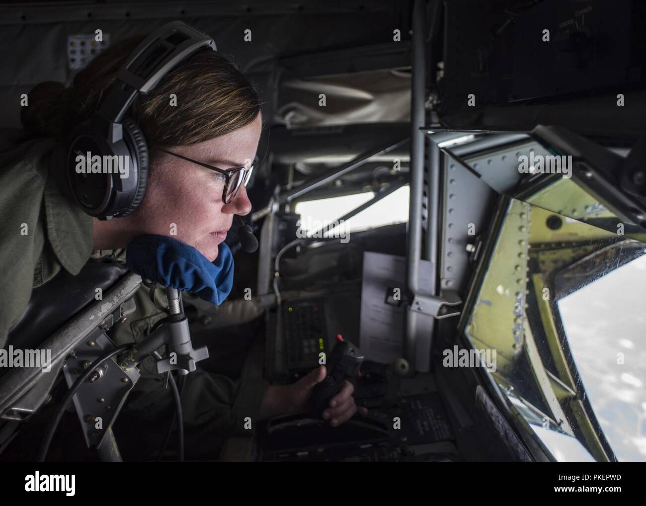 U.S. Air National Guard boom operator with the 121st Air Refueling Wing ...