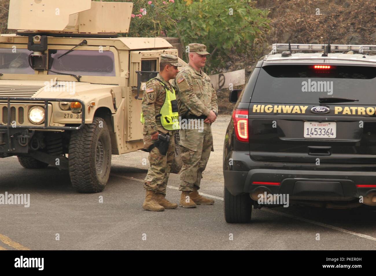 California Army National Guardsmen Sgt. Jesus Valencia and Spc. Cameron ...
