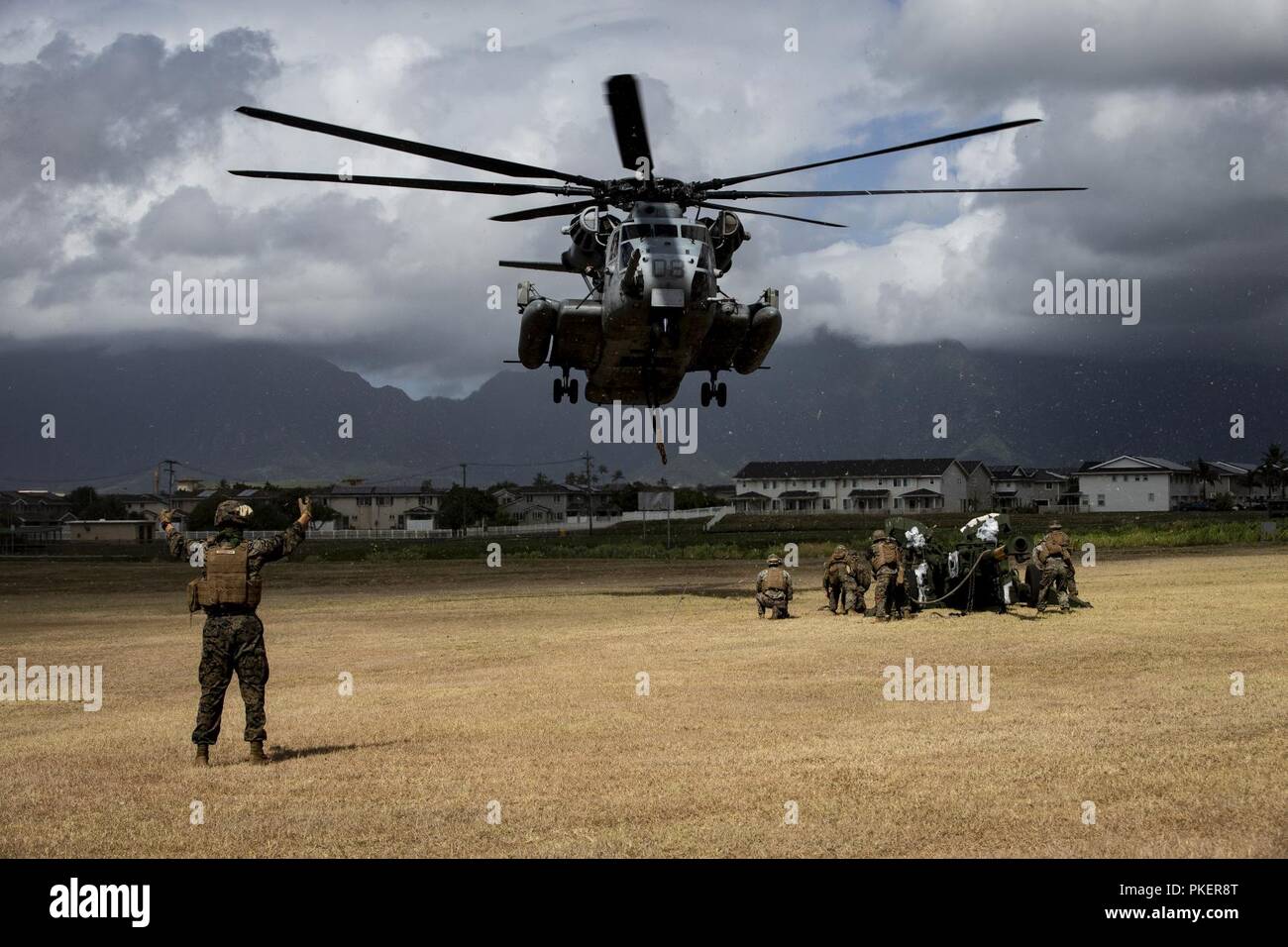 MARINE CORPS BASE HAWAII (July 29, 2018) U.S. Marines prepare a M777A2 ...