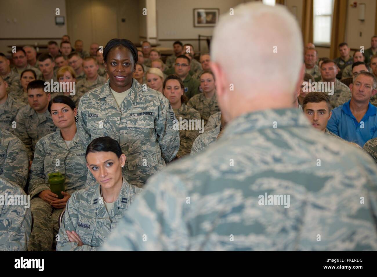 Lt. Gen. L. Scott Rice, director of the Air National Guard, calls out a ...
