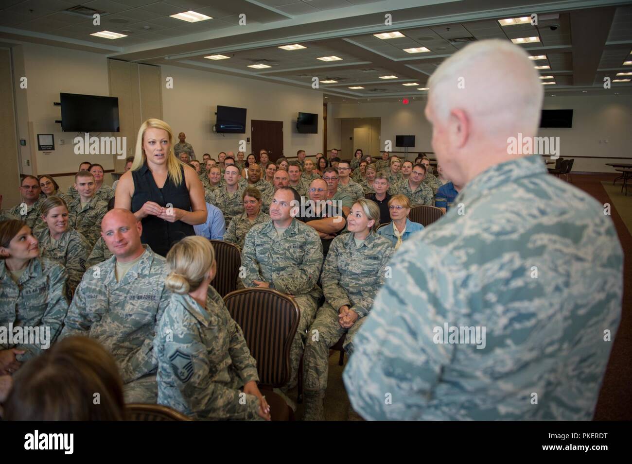 Lt. Gen. L. Scott Rice, director of the Air National Guard, fields a ...
