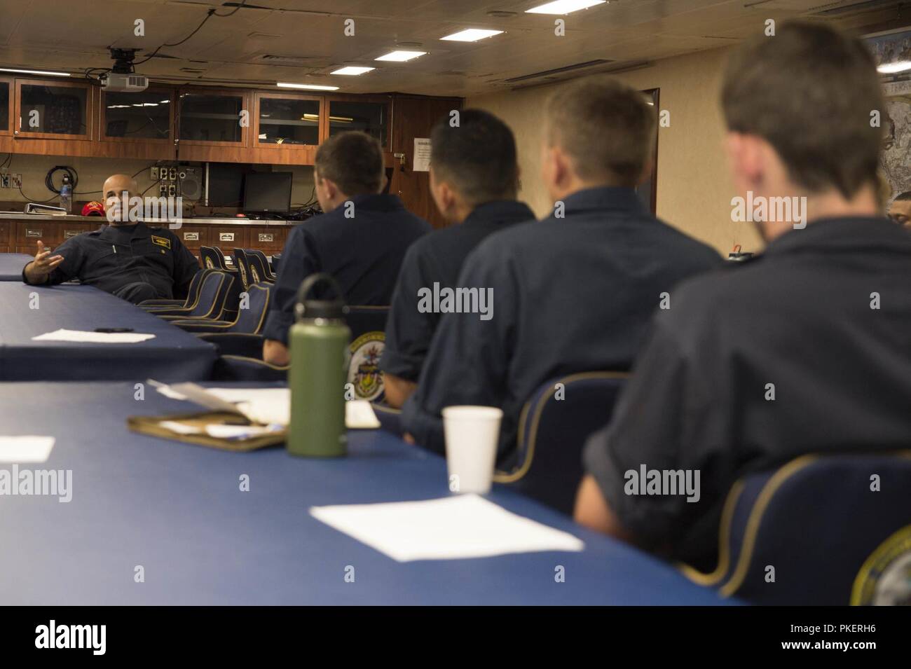 PEARL HARBOR, Hawaii (July 30, 2018) Capt. Richard LeBron, left ...