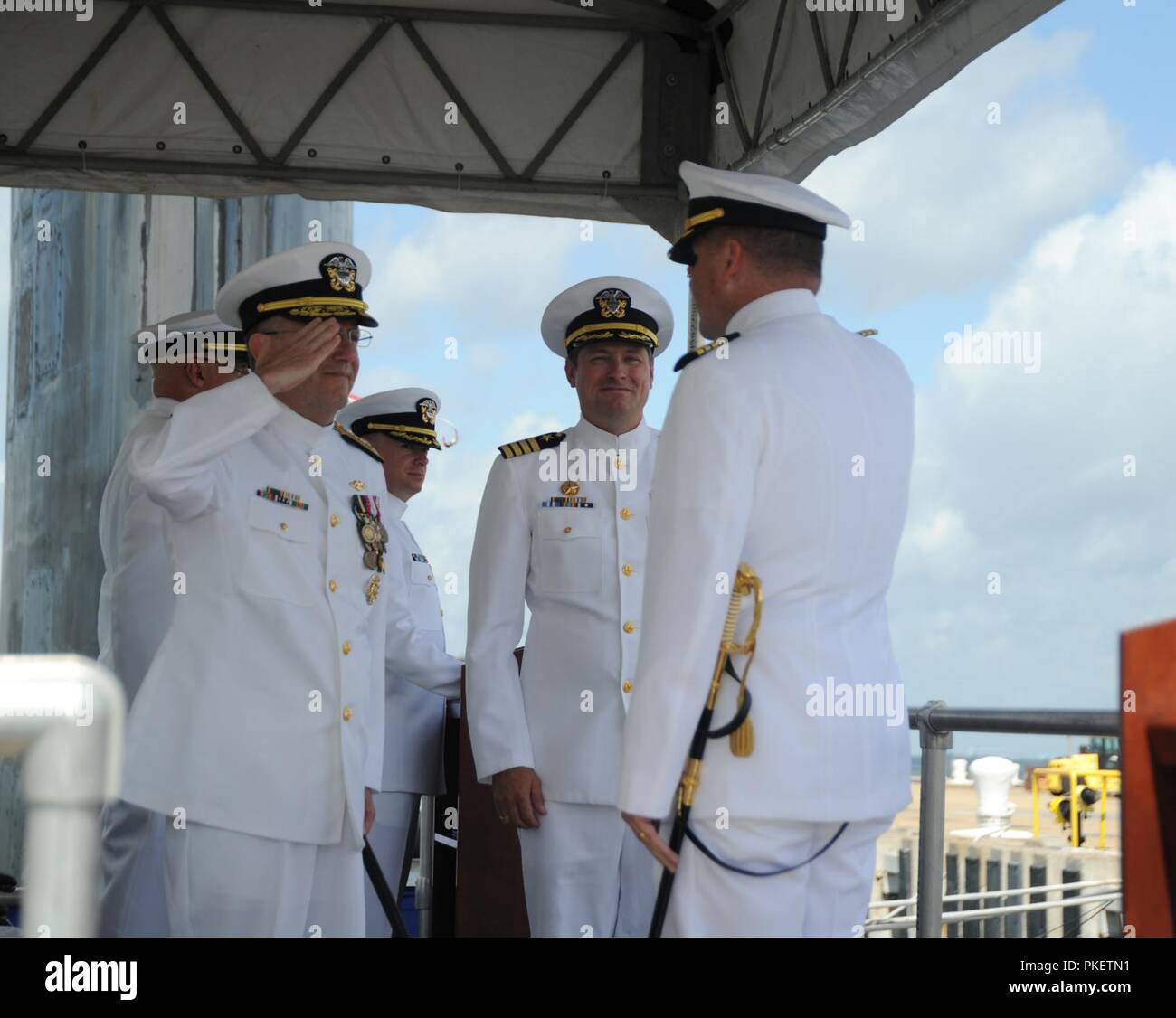 NORFOLK, Va. (Aug. 1, 2018) Capt. Martin Muckian, the incoming ...