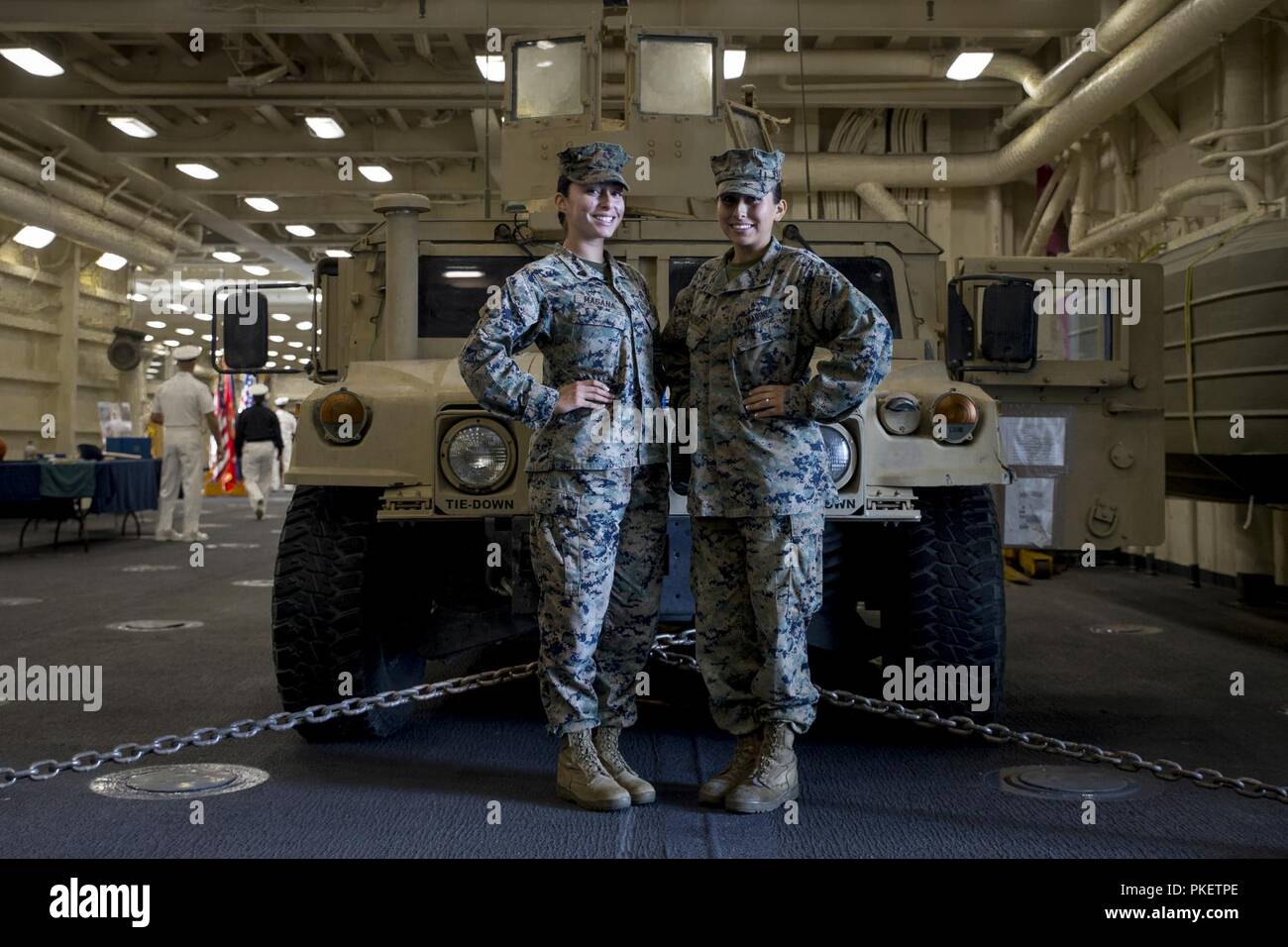 SEATTLE (Aug 1, 2018) U.S Marine Corps Sgt. Aremy Magana and Lance Cpl ...