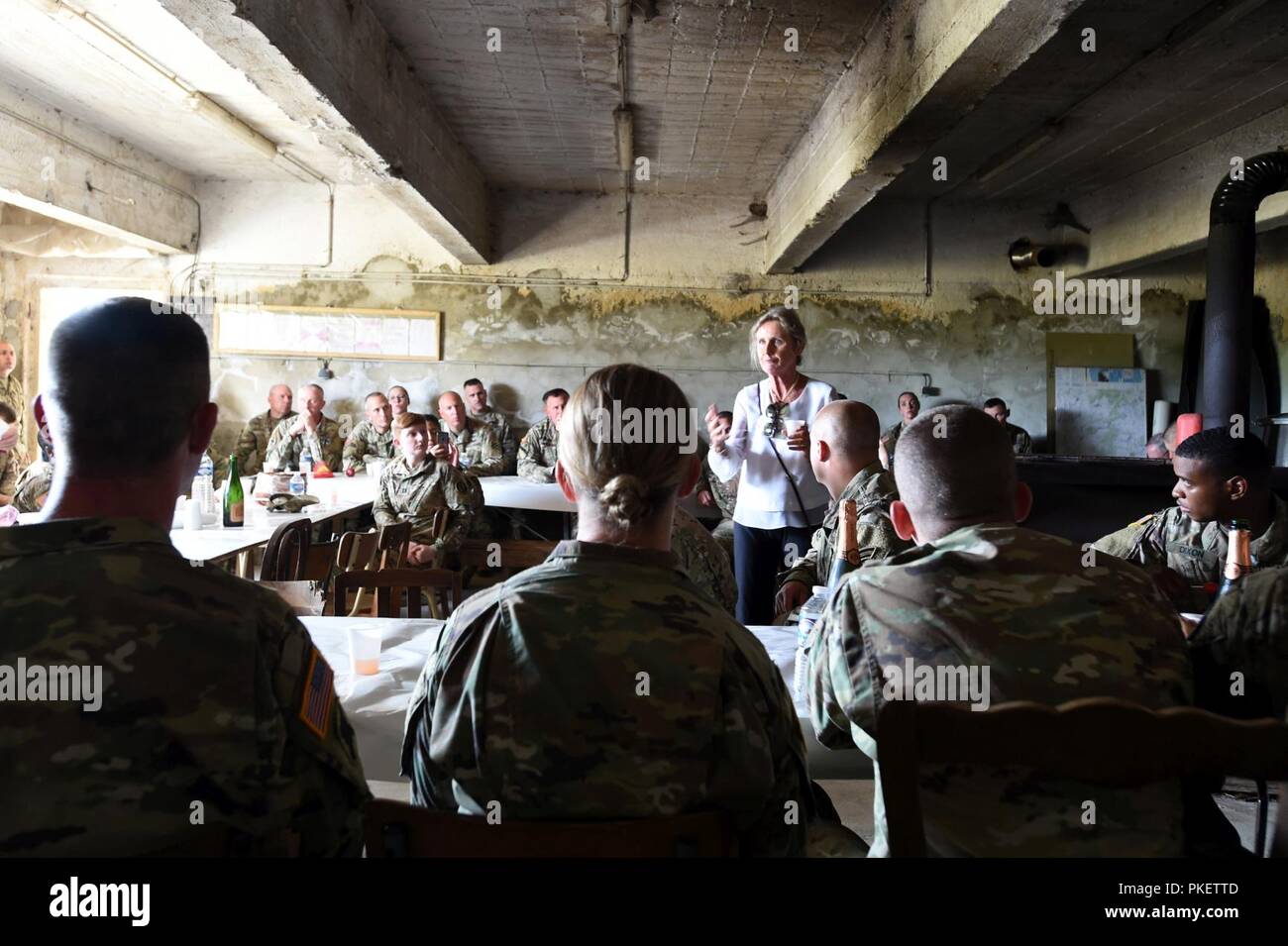 Monique Seefiend, WWII Centennial Commission commissioner, addresses ...