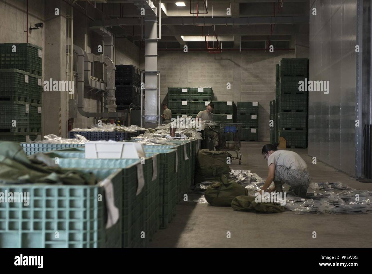 U.S. Air Force Airmen from the 18th Logistics Readiness Squadron count ...