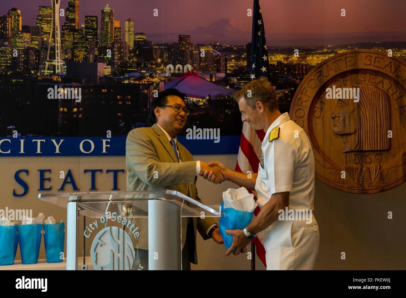 SEATTLE (Aug. 1, 2018) Rear Adm. Don Gabrielson, commander, Carrier ...