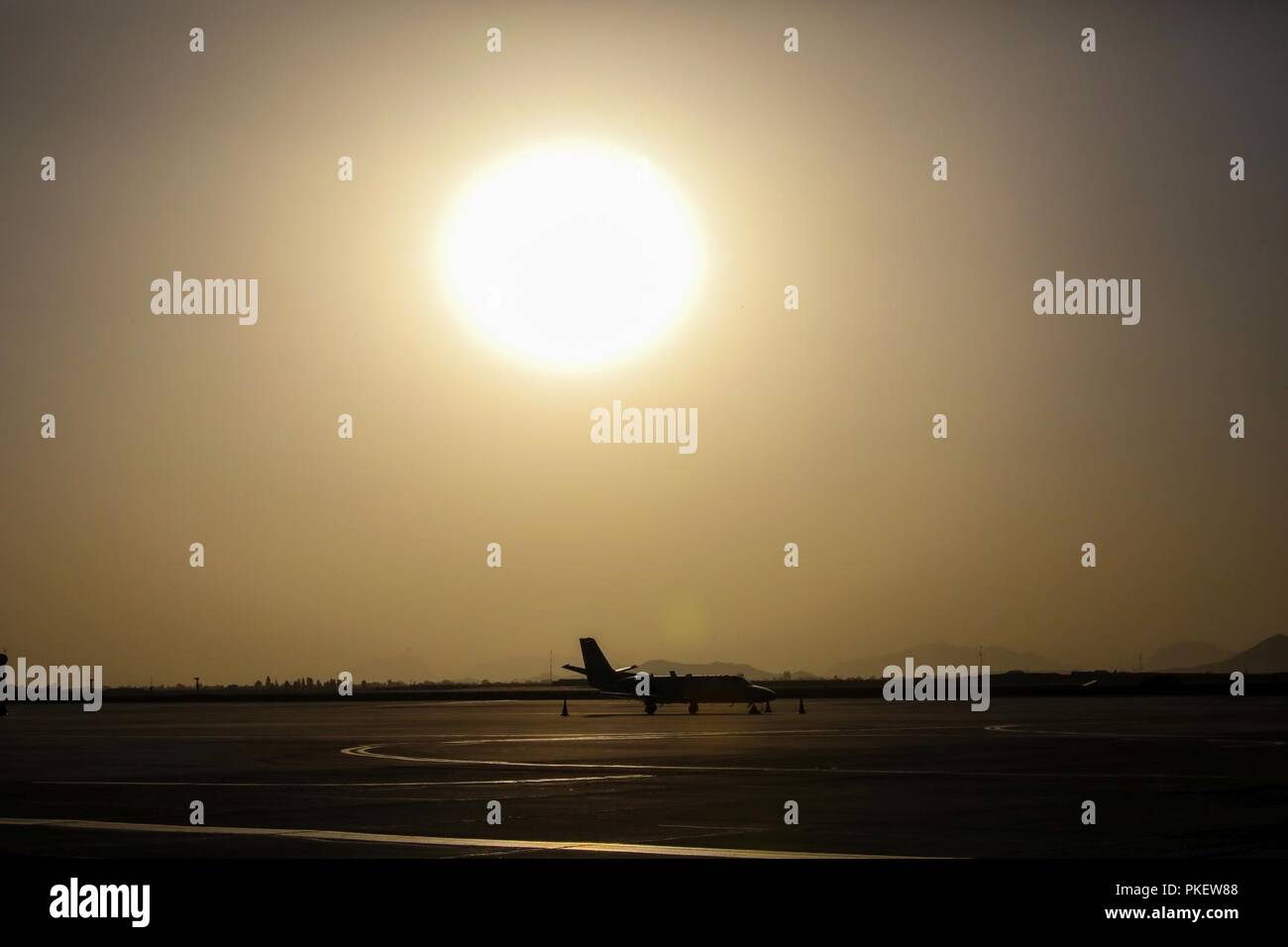 KANDAHAR AIRFIELD, Afghanistan (August 1, 2018) -- A plane prepares to ...