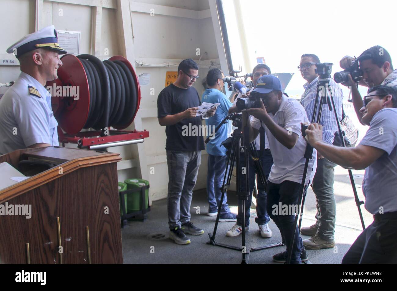 Capt. Mark Gordon, commanding officer of Coast Guard Cutter Hamilton ...