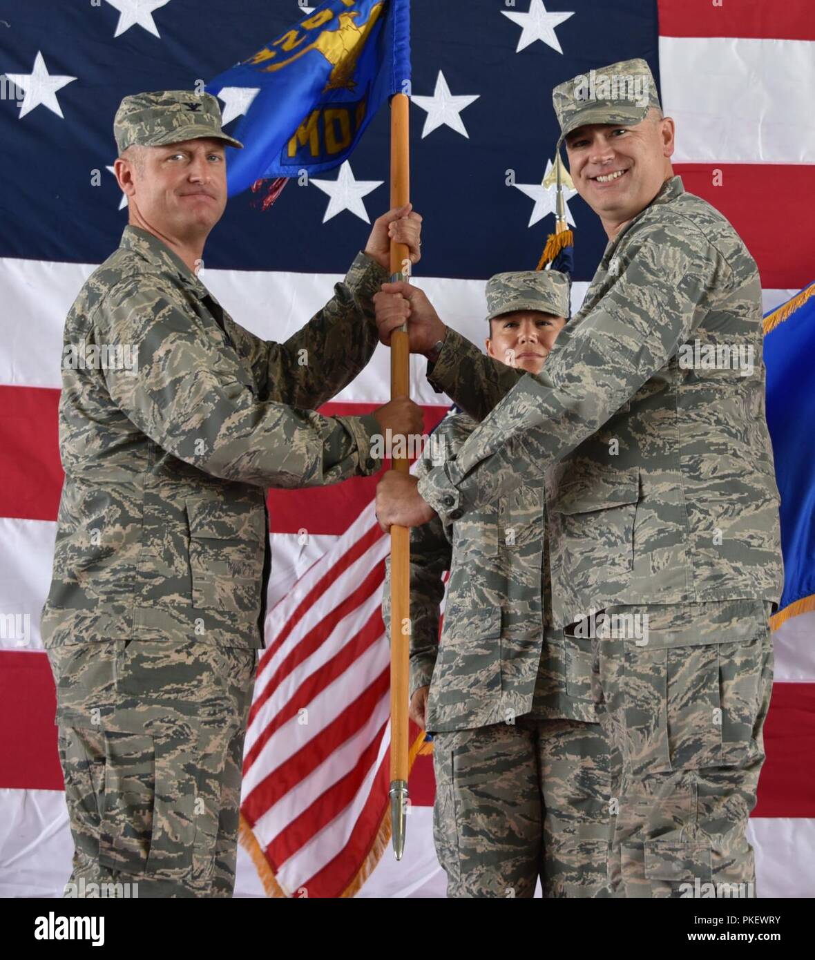 U.S. Air Force Col. Brian Laidlaw, 325th Fighter Wing commander, left ...