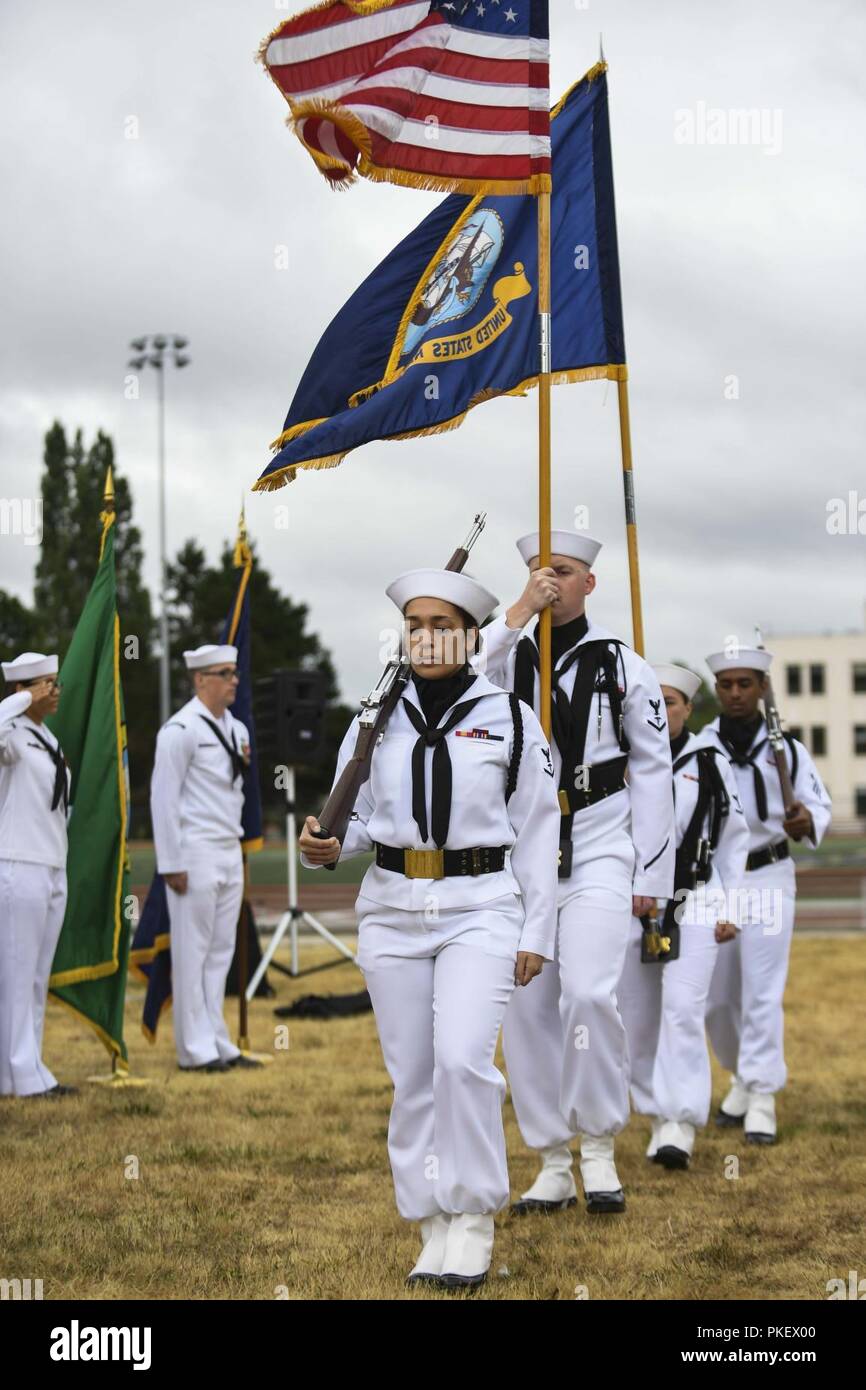 Wash. (Aug. 2, 2018) - The color guard parades the colors during a ...