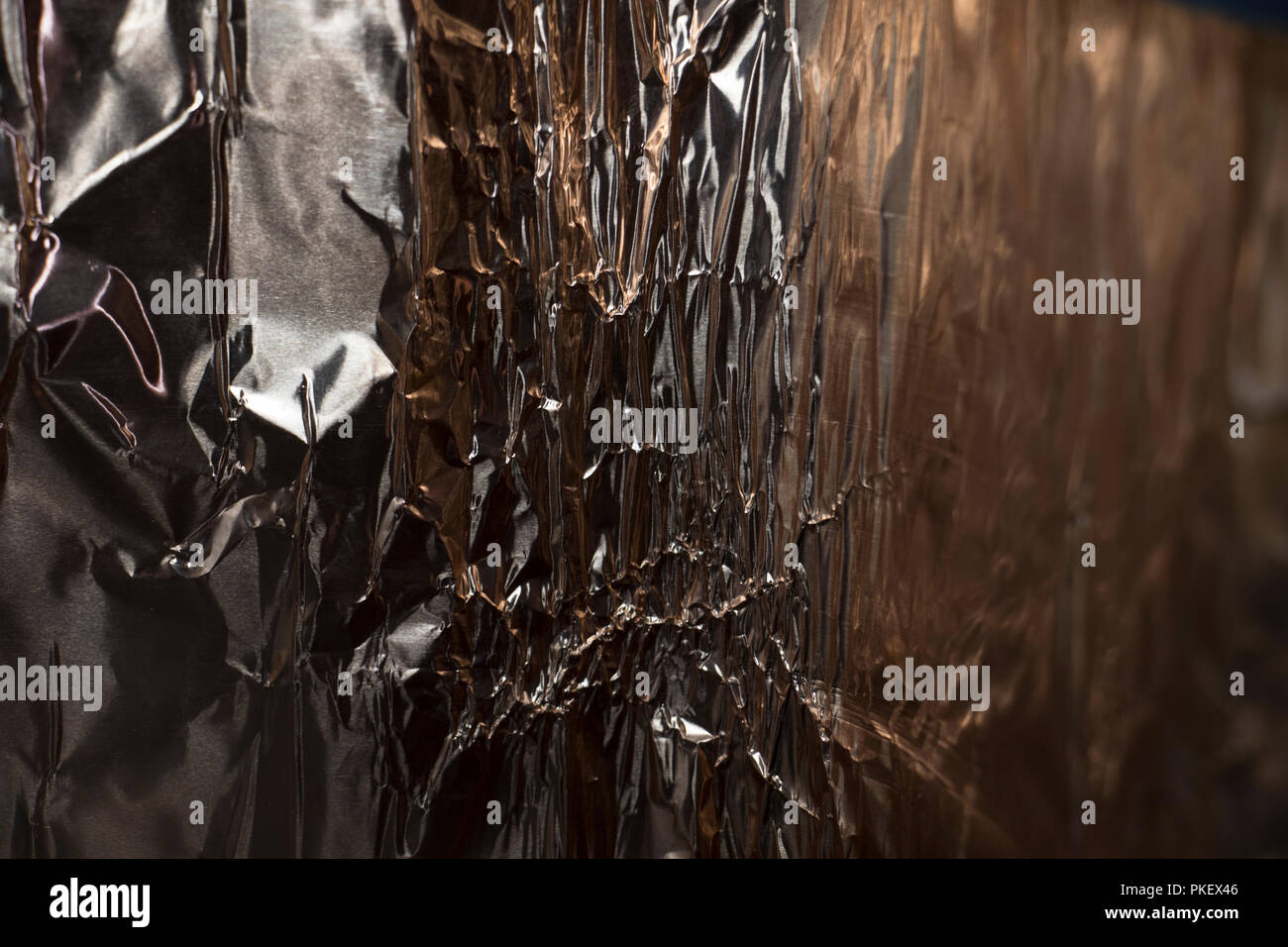 Close up of metal creased folded tin. Background wrinkled texture Stock ...