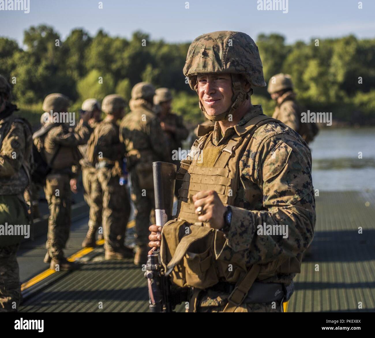 U.S. Marine 2nd Lt. Harvey May, a platoon commander with Bridge Company ...