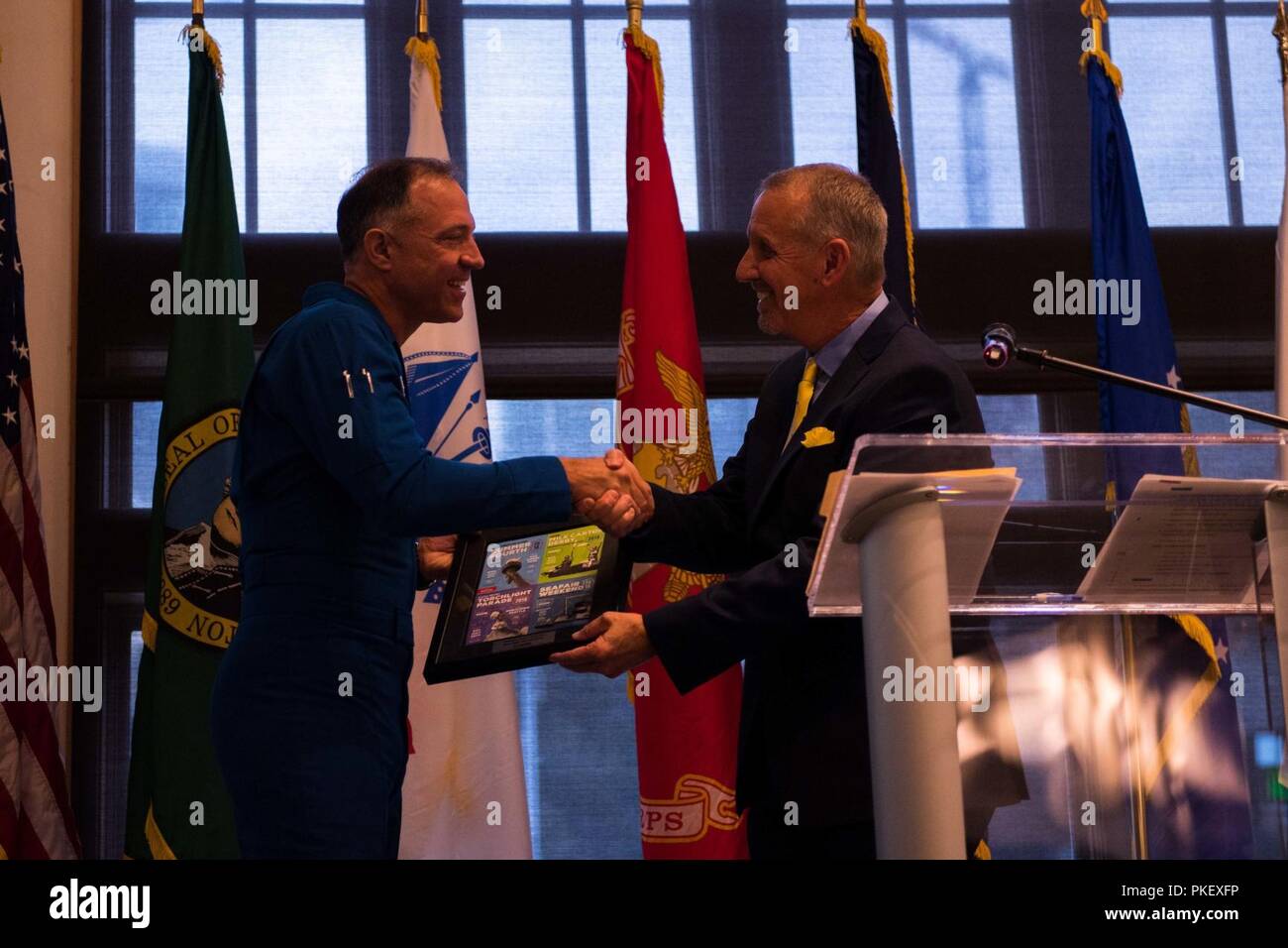 SEATTLE (August 2, 2018) Cmdr. Eric Doyle, commanding officer, Navy ...