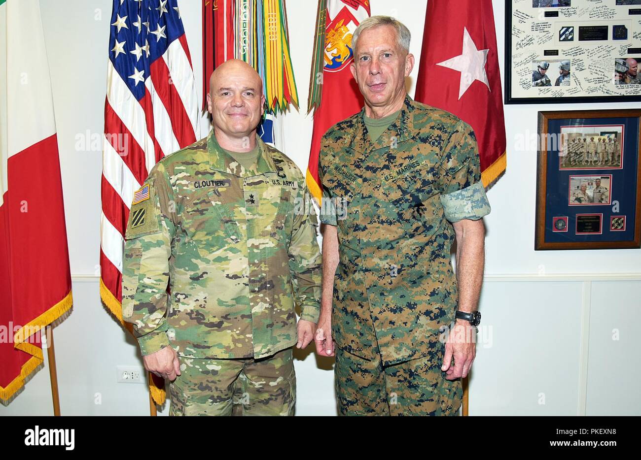 Maj. Gen. Roger L. Cloutier, Commander of U.S. Army Africa (left), and ...