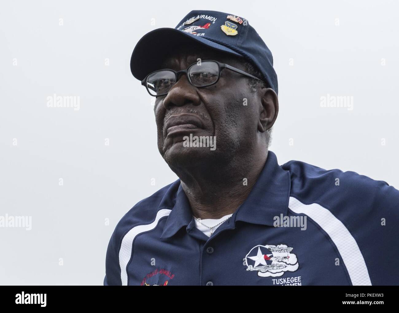 James Yarbrough, an attendee at the ceremony, watches the unveiling of ...
