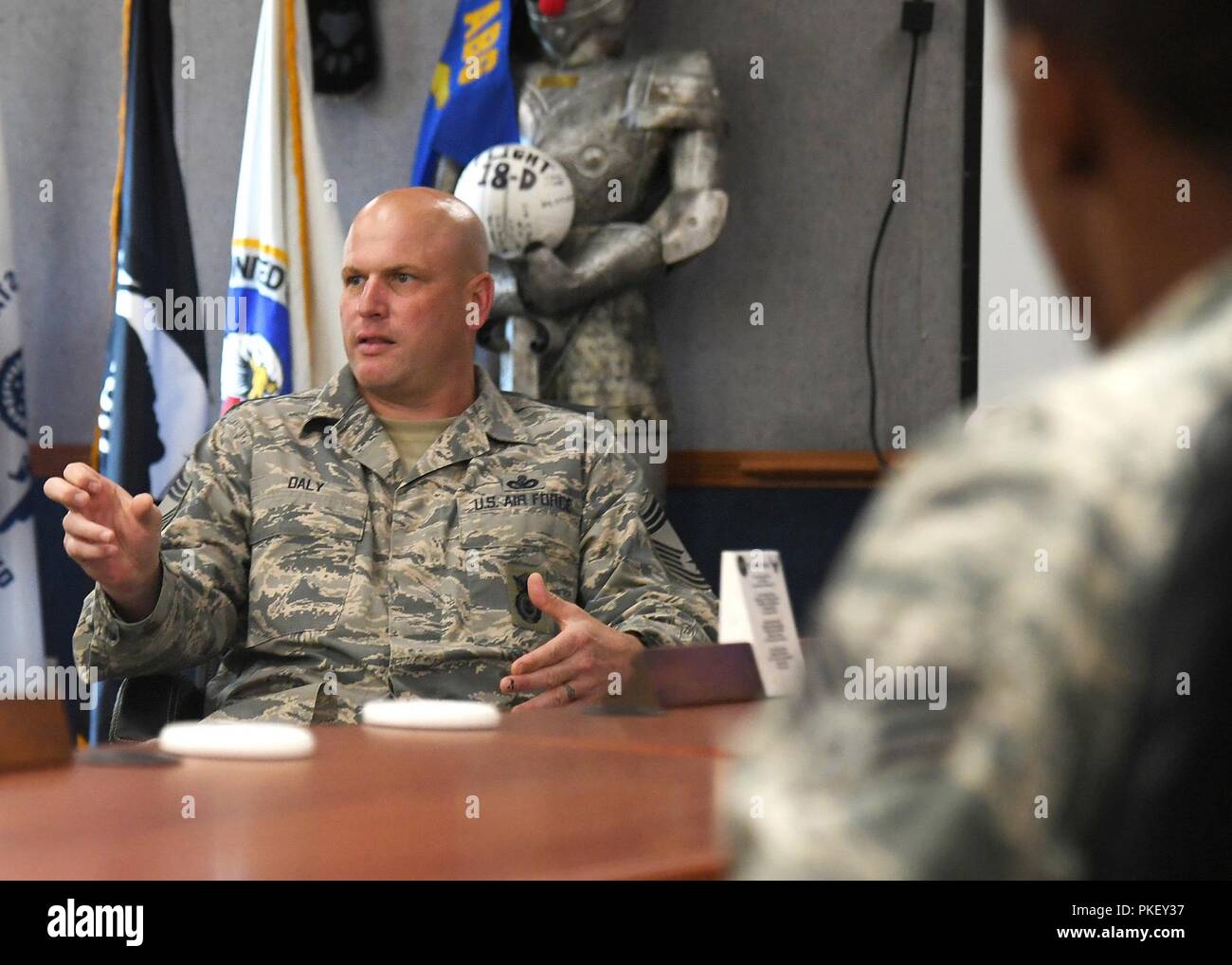 Chief Master Sgt. Michael Daly, superintendent of the 66th Security ...