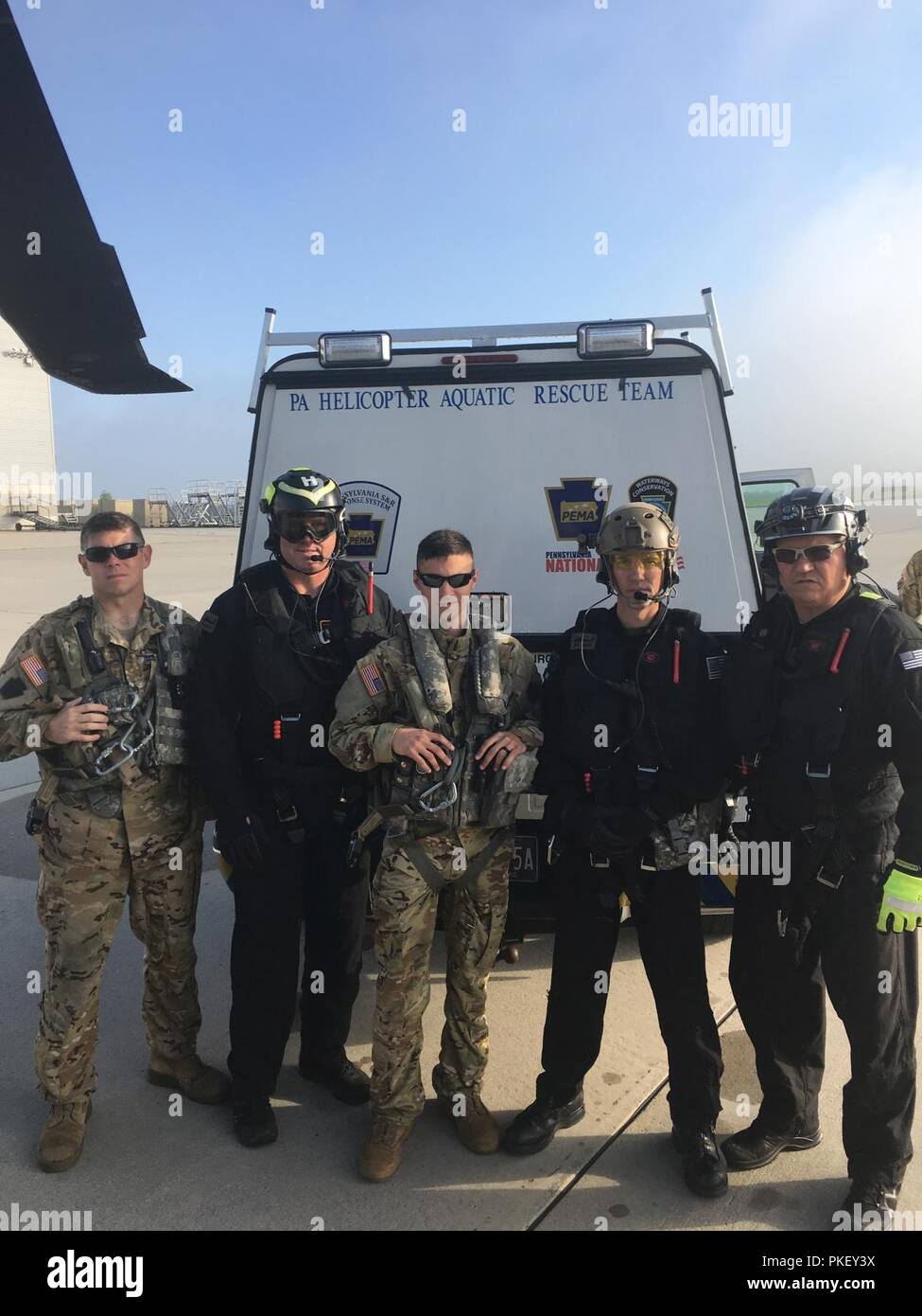 Members of the Pennsylvania Helicopter Aquatic Rescue Team were put on ...