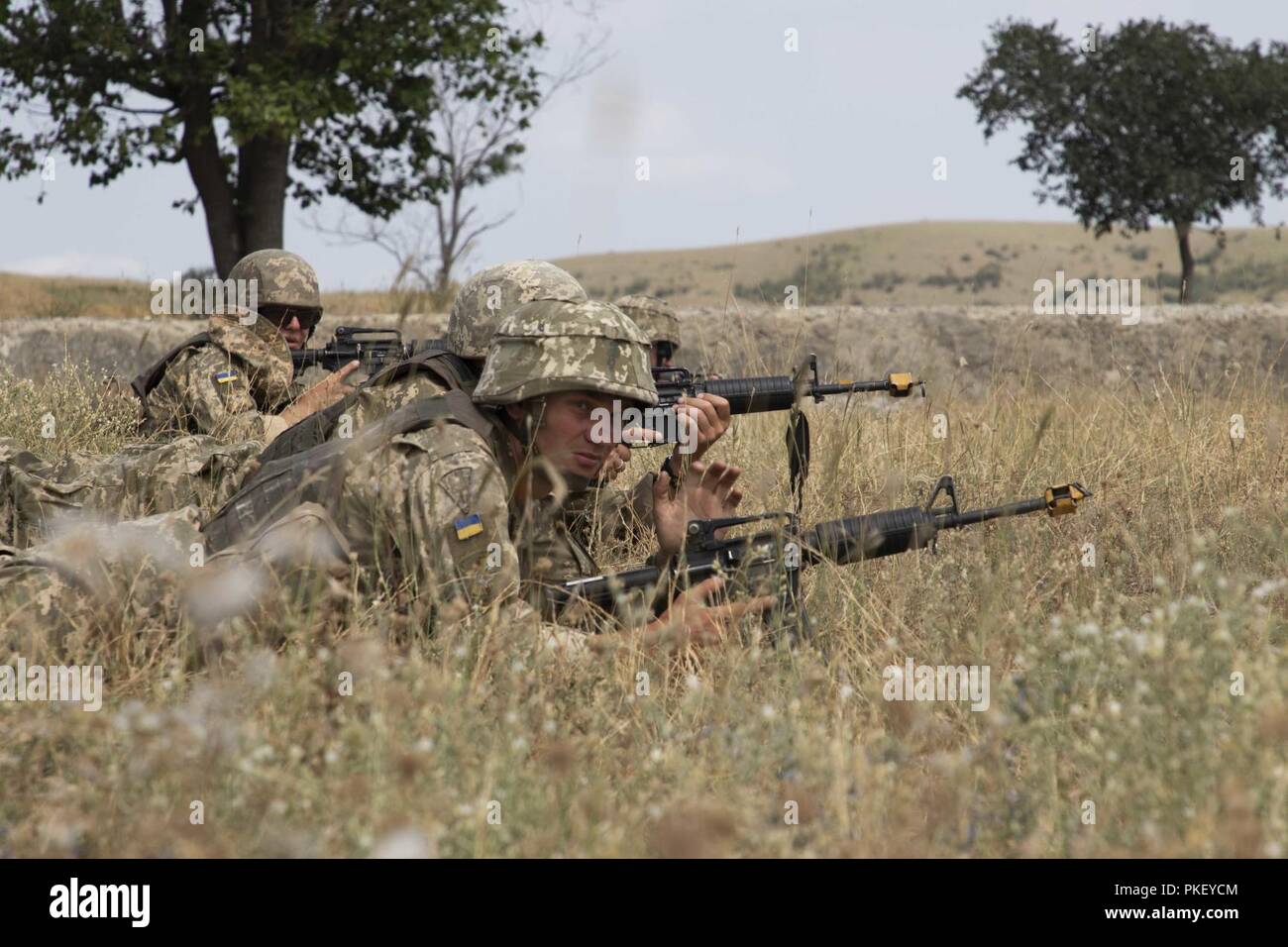 Ukrainian Marines pull security on an objective during urban operations ...