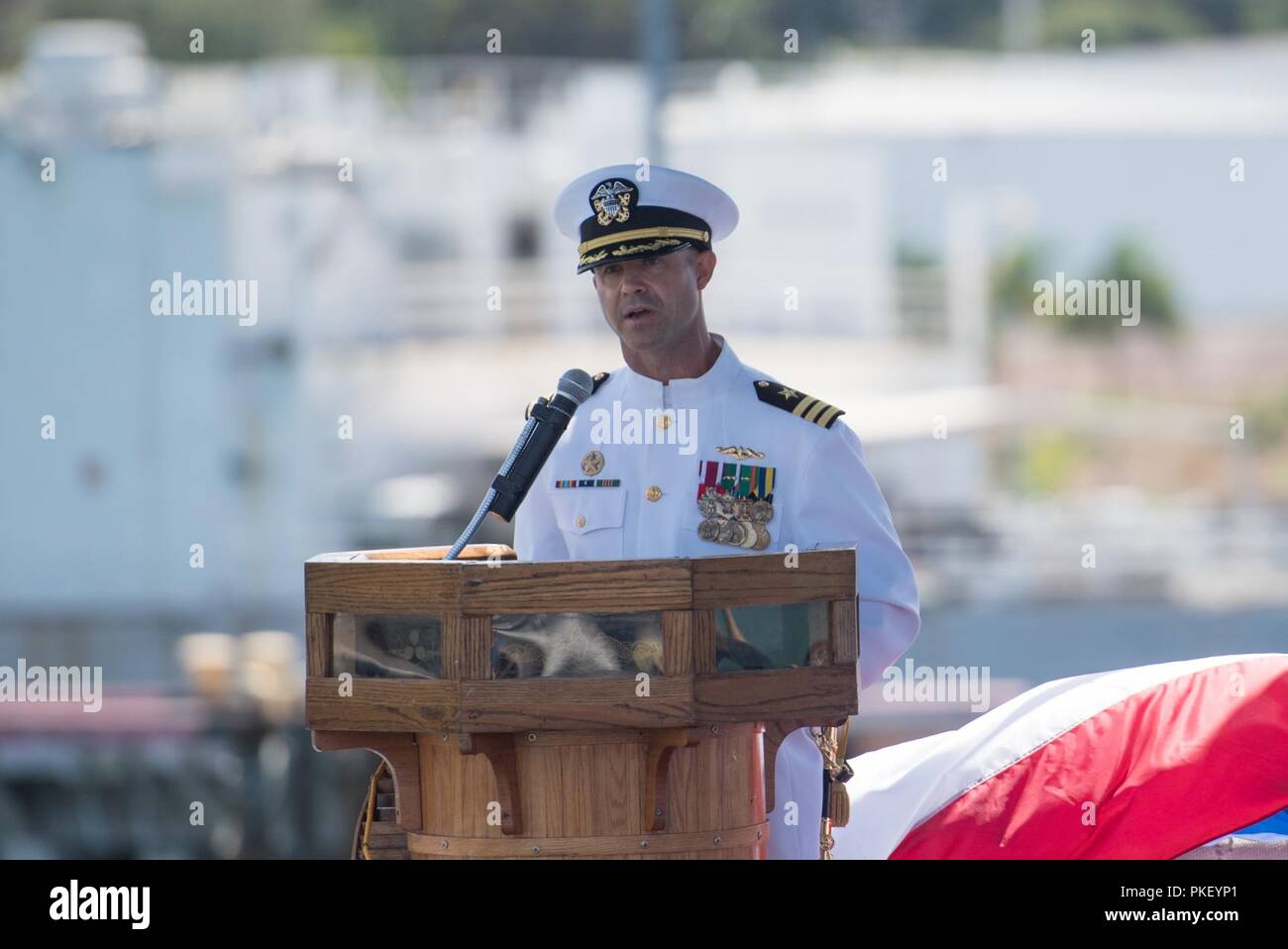 PEARL HARBOR (August 3, 2018) - Cmdr. Tyler Forrest, oncoming ...