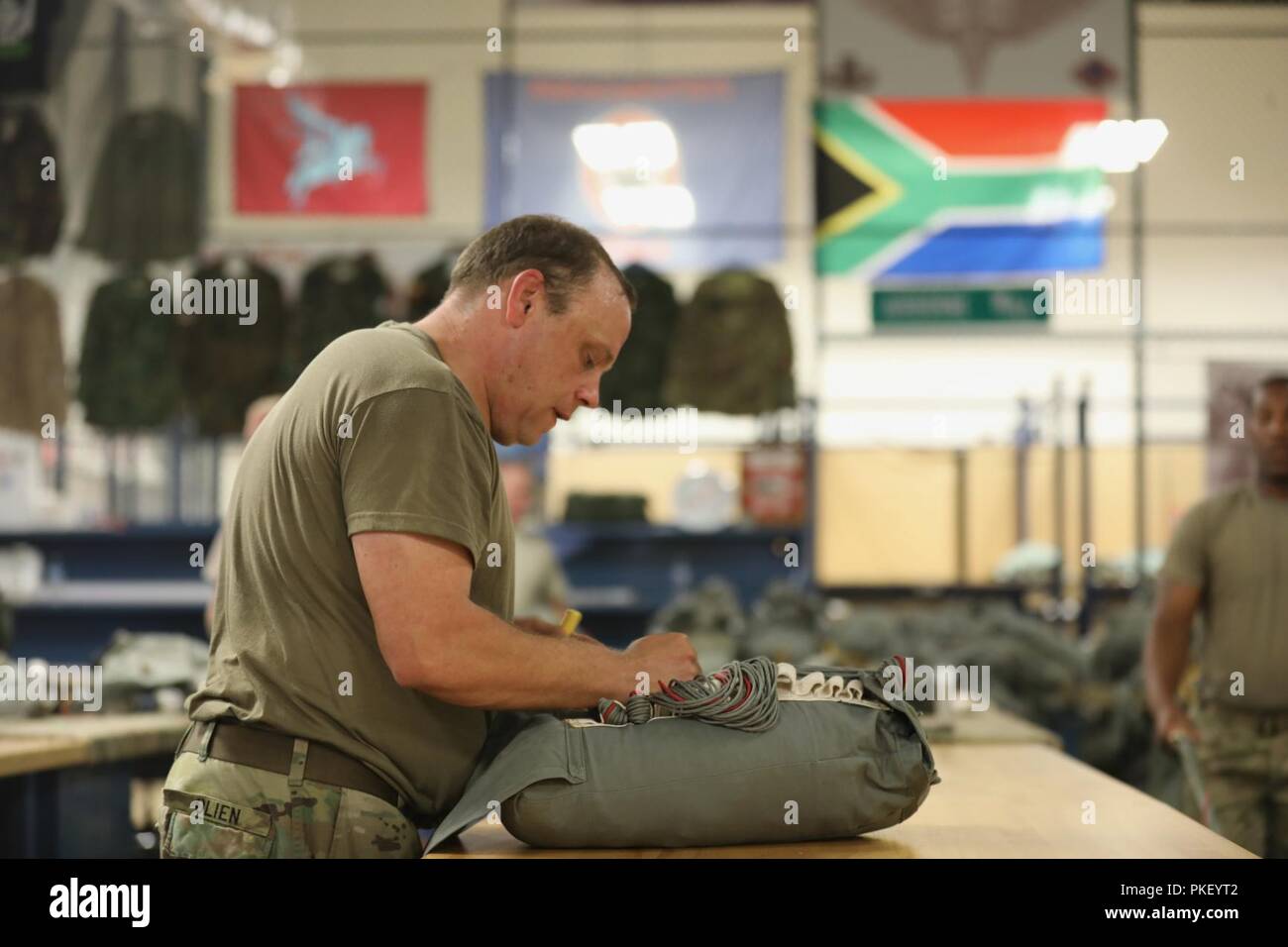 U.S. Army Sgt. Christopher Olien, assigned to the 165th Quartermaster ...