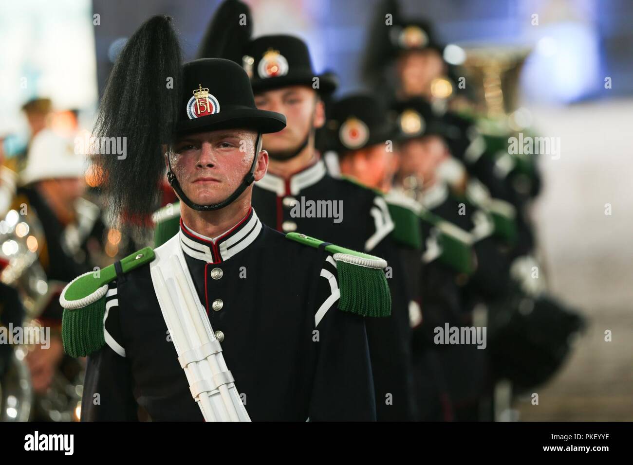 Members of the Band of His Majesty The King’s Guard, Norway, perform ...