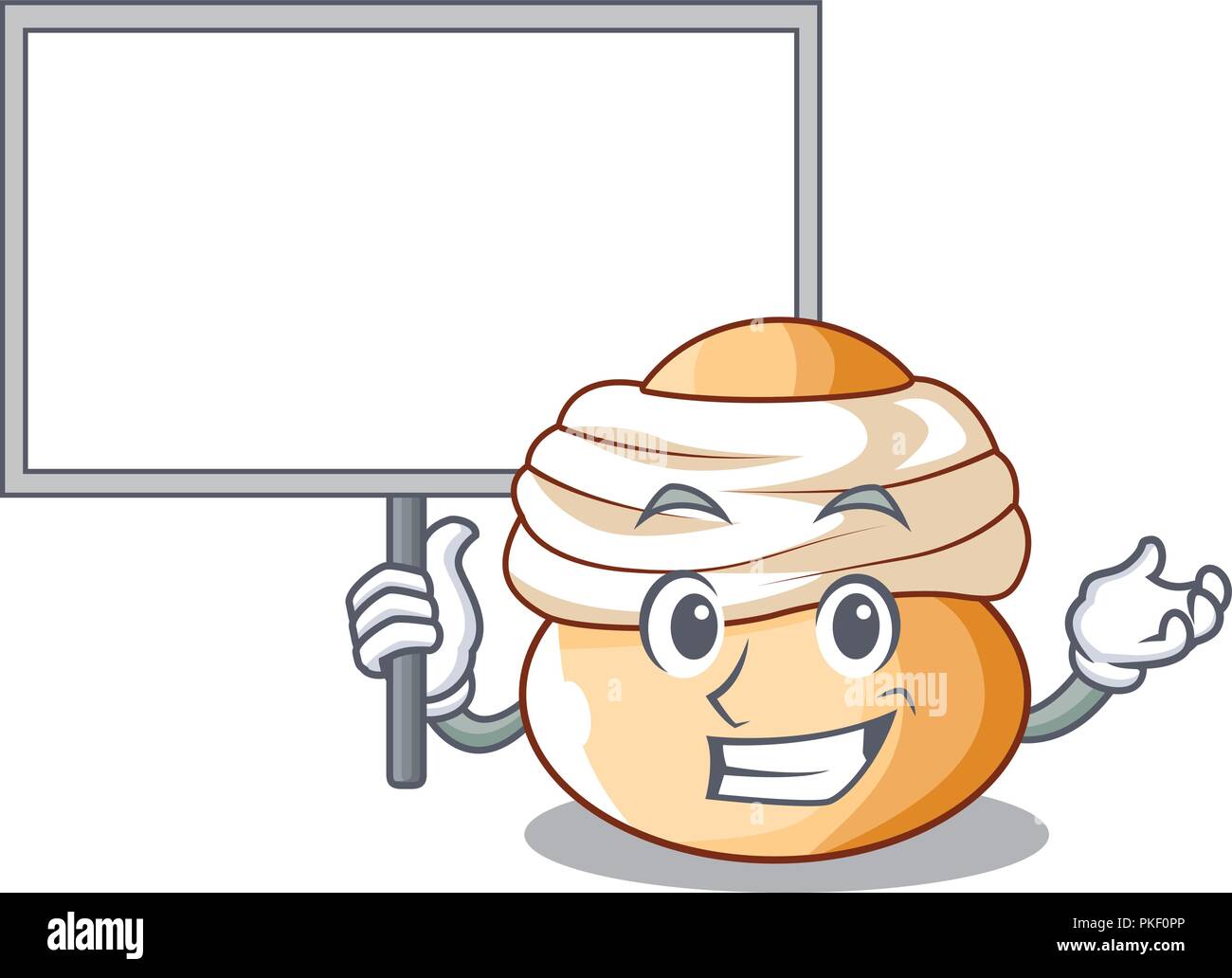 Bring board cartoon semla bun with almond paste Stock Vector Image ...