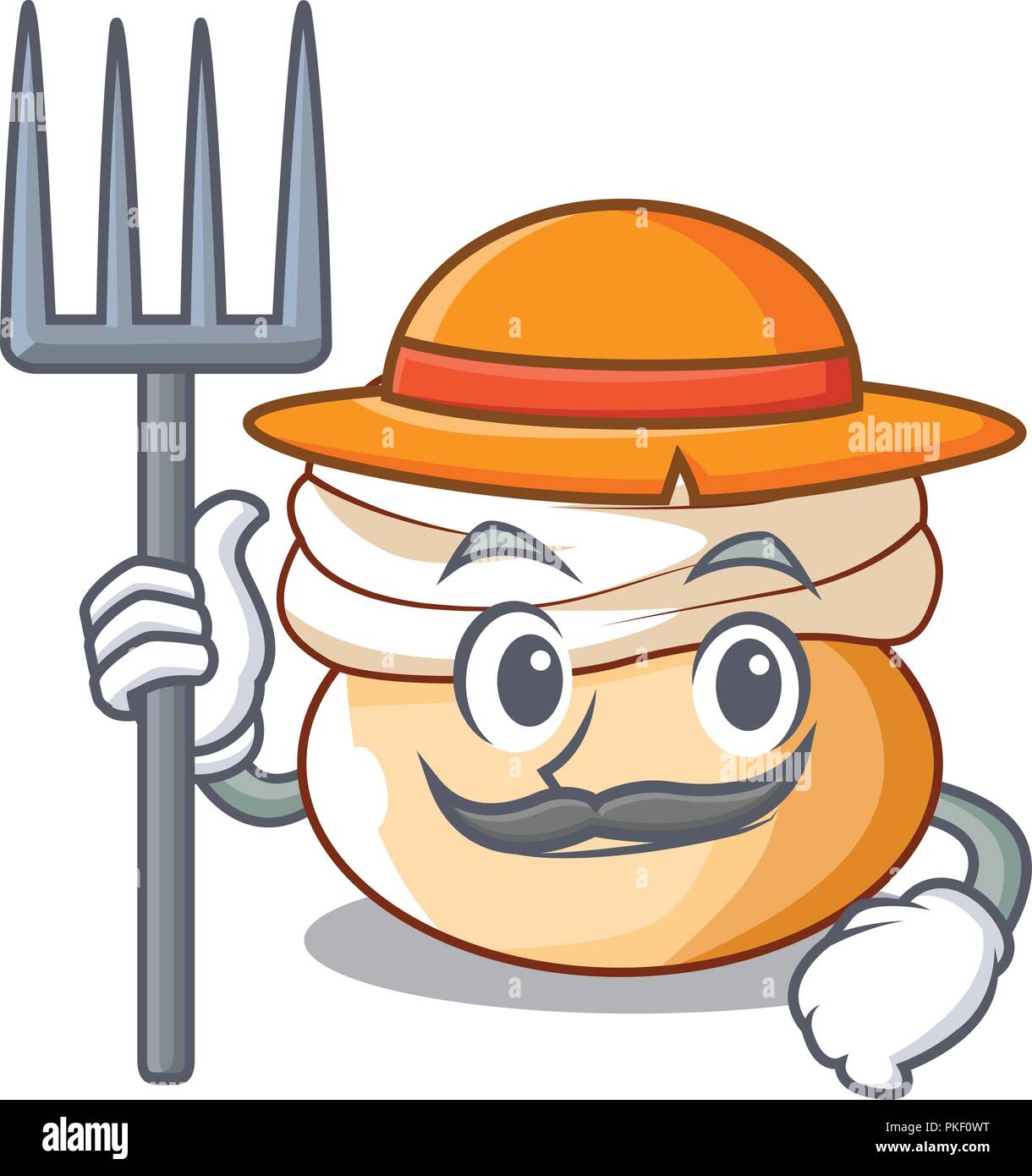 Farmer cartoon semla bun with almond paste Stock Vector Image & Art - Alamy