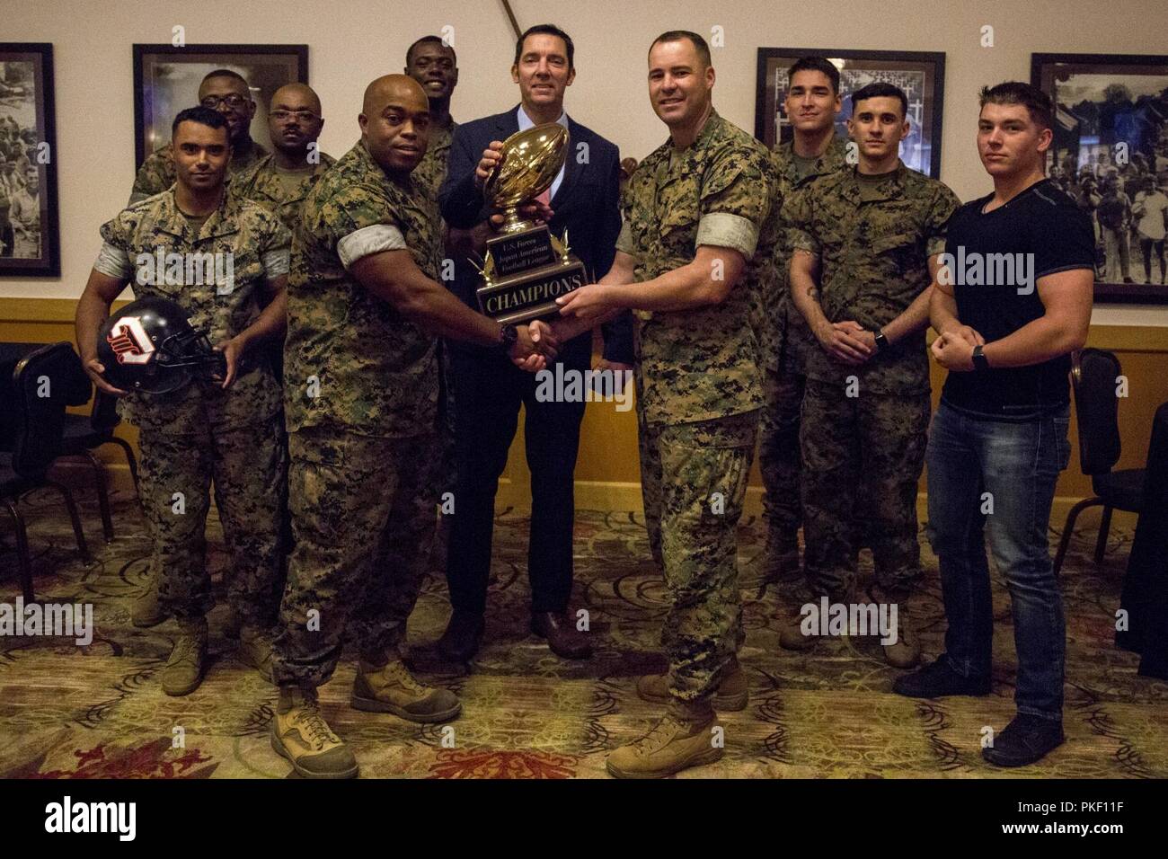 CAMP HANSEN, OKINAWA, Japan- The Hansen Outlaws pose for a photo August ...