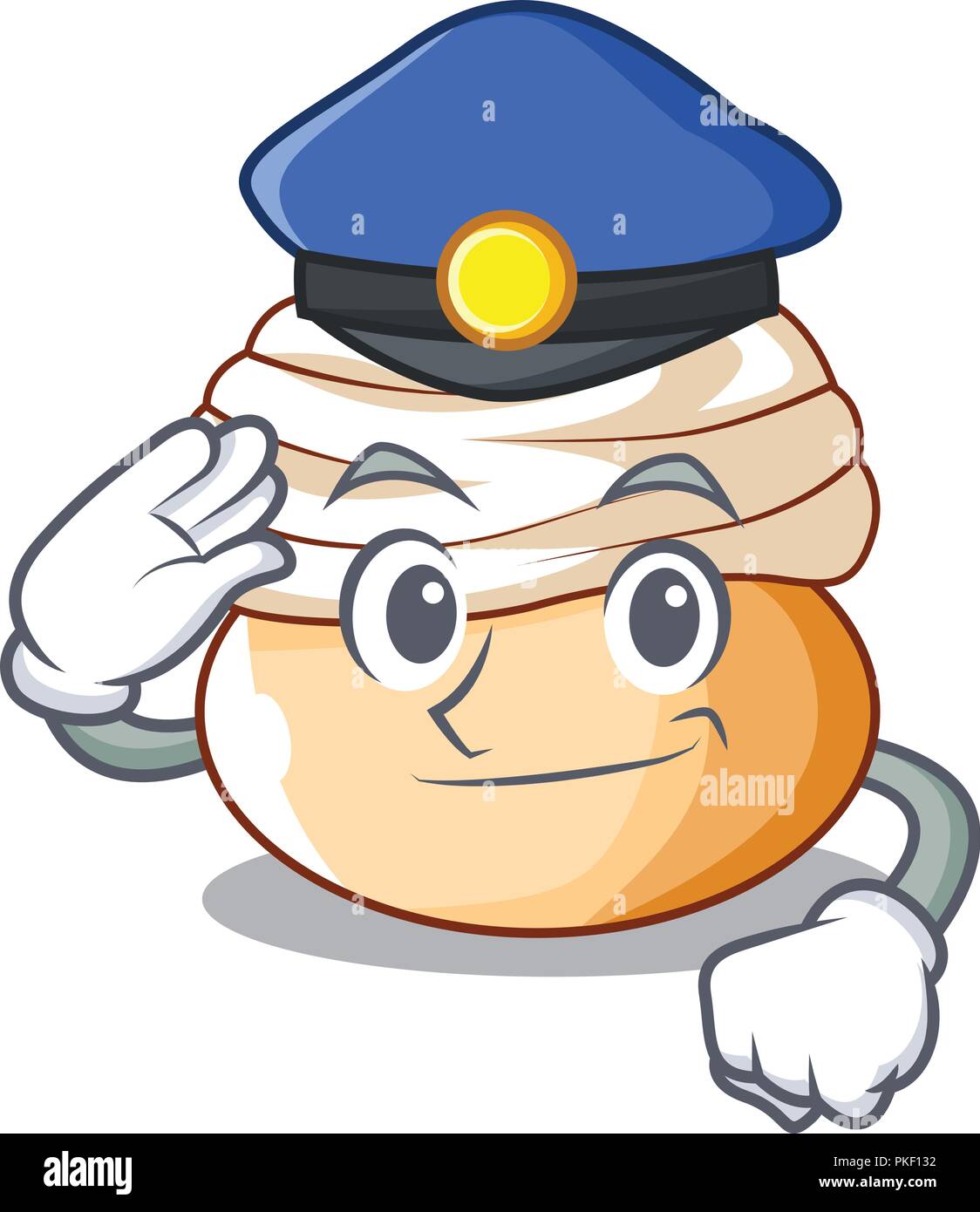 Police cartoon semla bun with almond paste Stock Vector Image & Art - Alamy