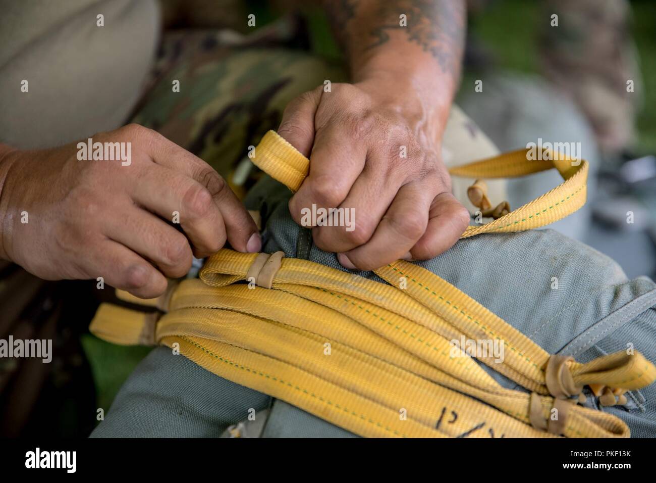 U.S. Army Sgt. Roger Montanez, assigned to the Rigger Det., 56th Troop ...