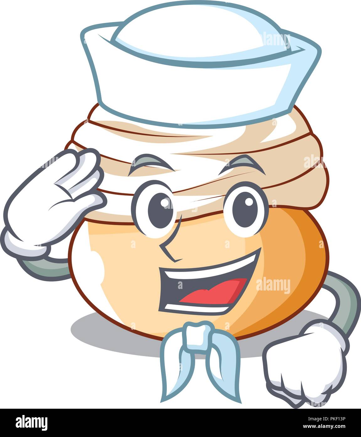 Sailor cartoon semla bun with almond paste Stock Vector Image & Art - Alamy