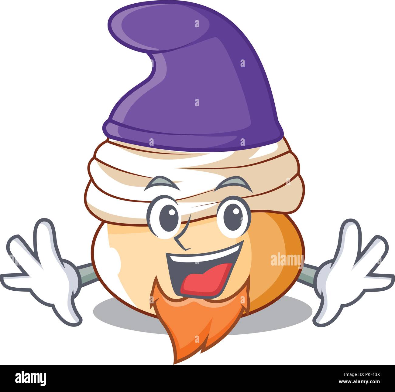 Elf cartoon semla bun with almond paste Stock Vector Image & Art - Alamy