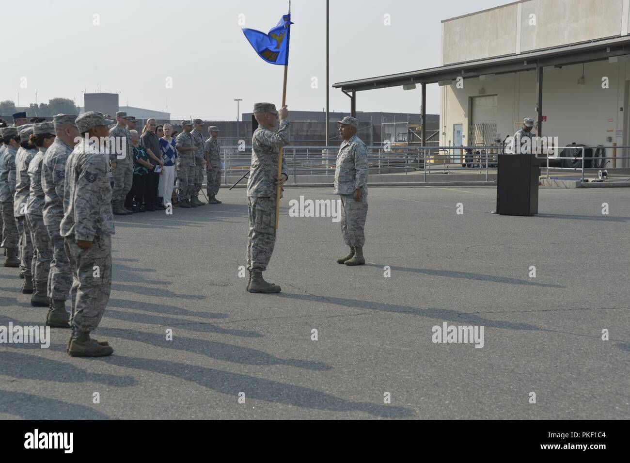 Airmen of the 144th Mission Support Group prepare for an assumption of ...