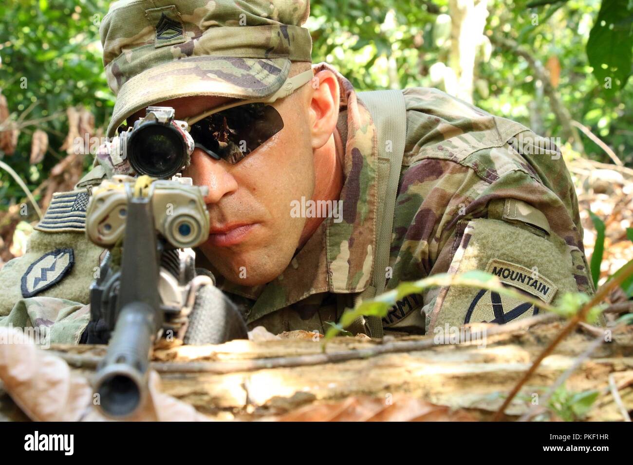 A U.S. Soldier pulls security in the jungle during an exercise at ...