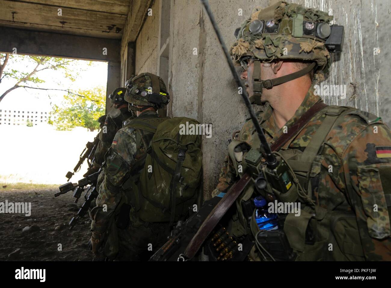 German army infantrymen with the 391st Mechanized Infantry Battalion ...
