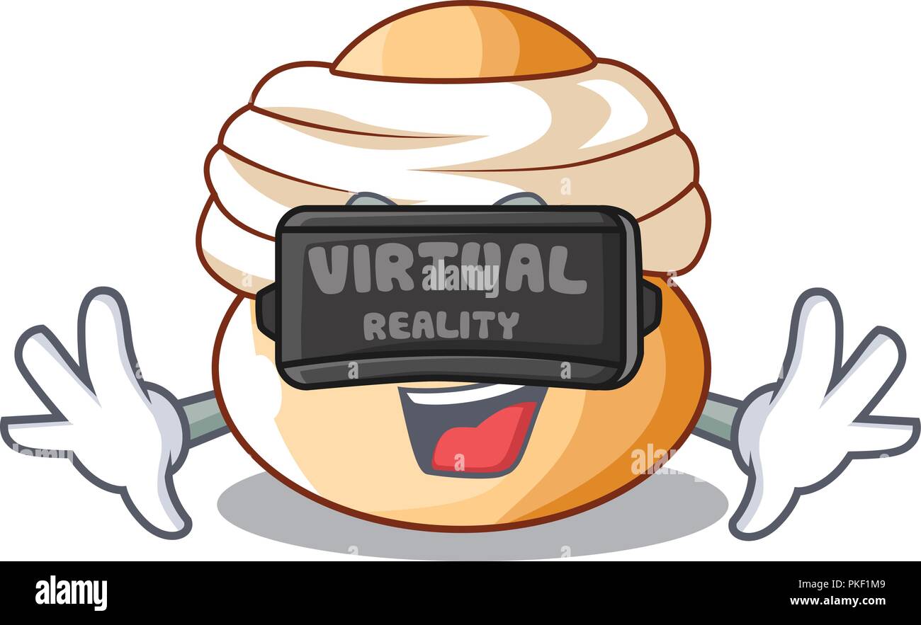Virtual reality semla swedish cream bun on cartoon Stock Vector Image ...