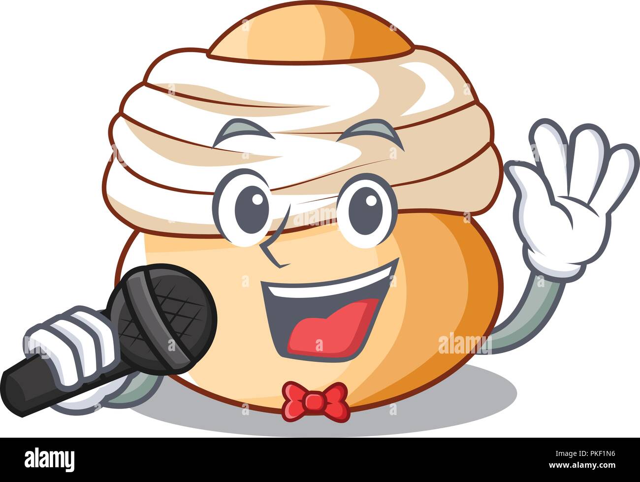 Singing semla swedish cream bun on cartoon Stock Vector Image & Art - Alamy