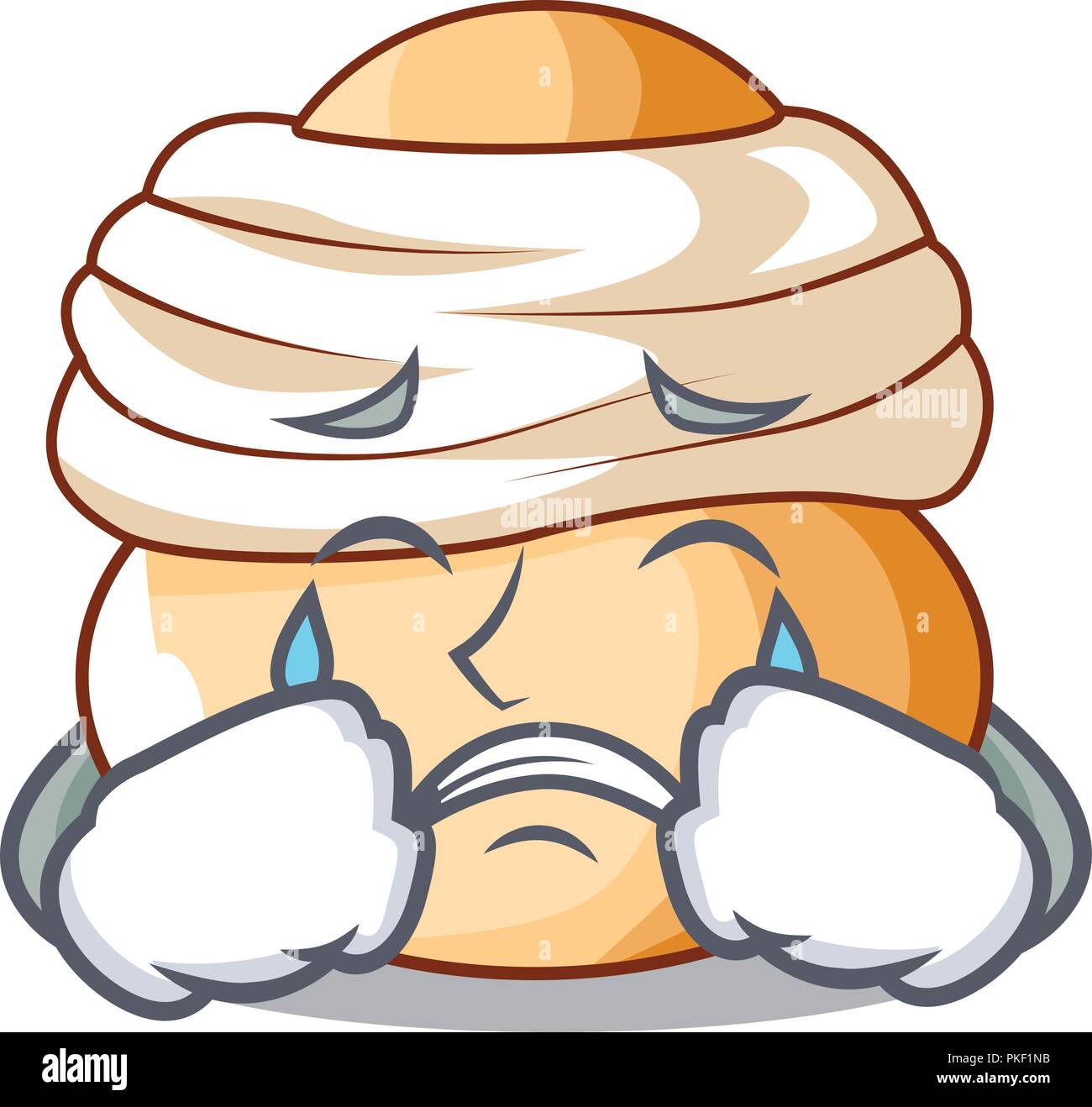 Crying semla swedish cream bun on cartoon Stock Vector Image & Art - Alamy