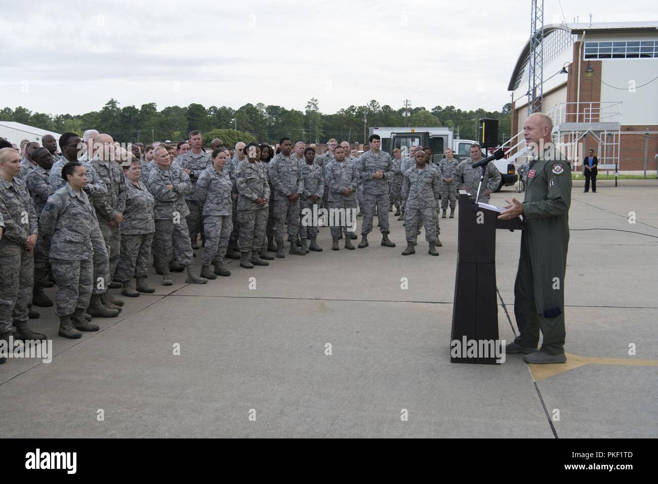Col. William Sparrow, 187th Fighter Wing commander, speaks to wing ...