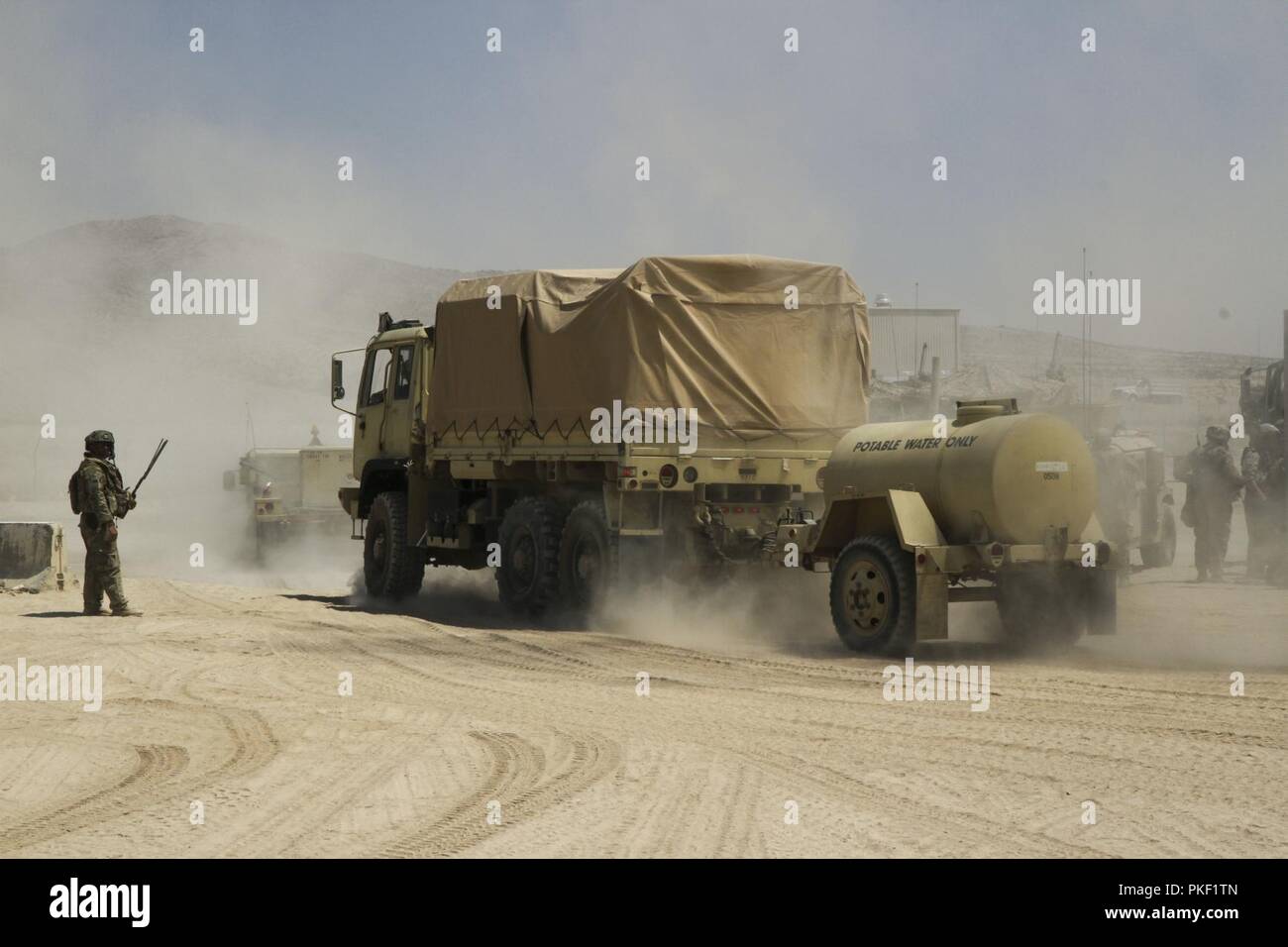 A potable water tank departs the Rotational Units Bivouac Area Aug. 4 ...