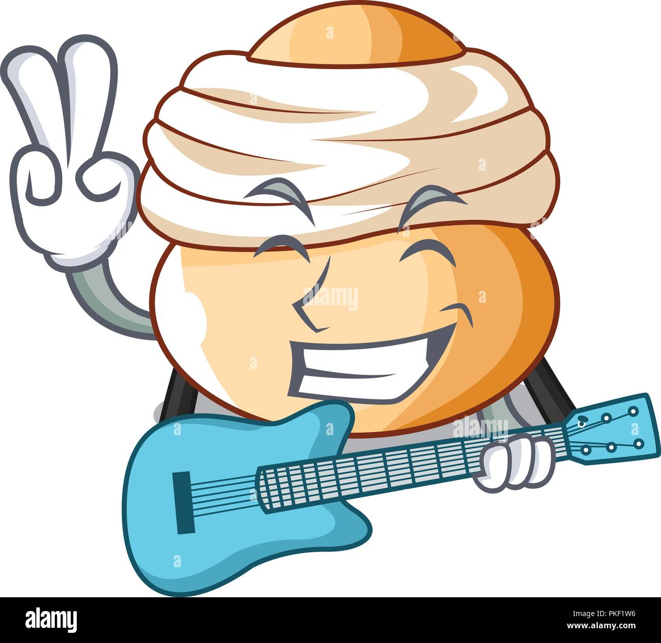With guitar semla swedish cream bun on cartoon Stock Vector Image & Art ...