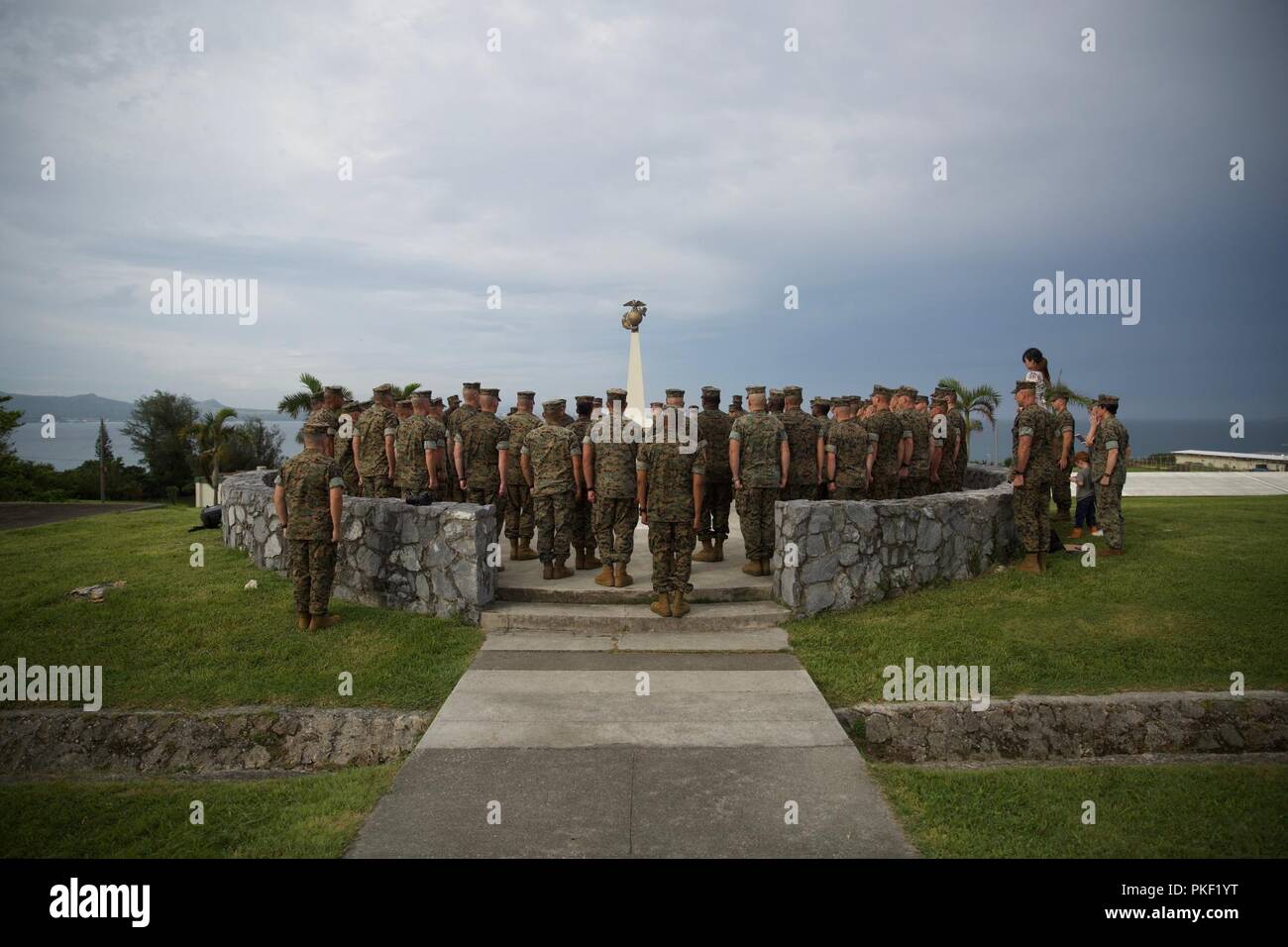 Marines and Sailors stand at attention as Lt. Gen. Lawrence D ...
