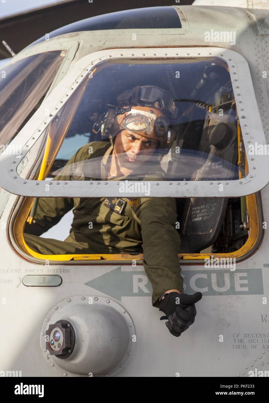 U.S. Marine Corps Sgt. Kainoaaliikane J. Stone, a flight line mechanic ...